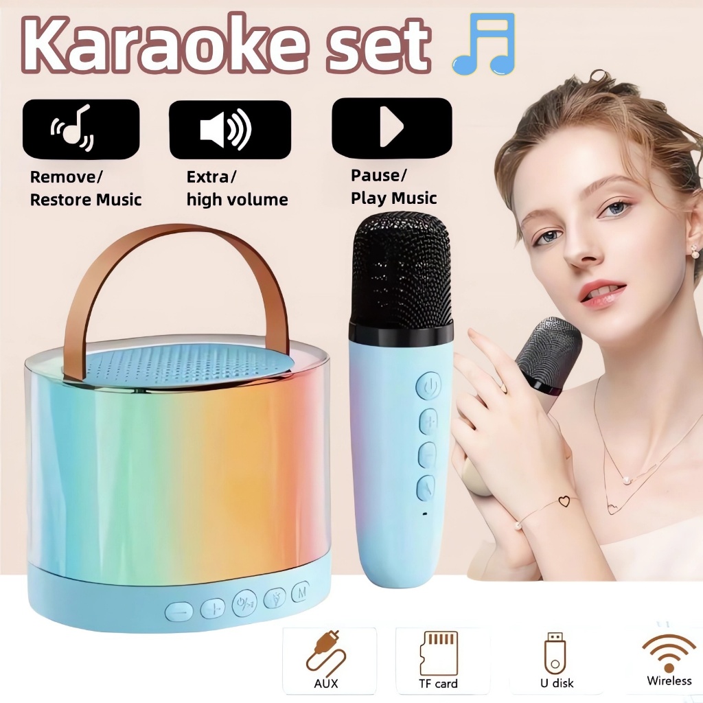 Portable Karaoke Set Wireless Karaoke Speaker With karaoke microphone ...
