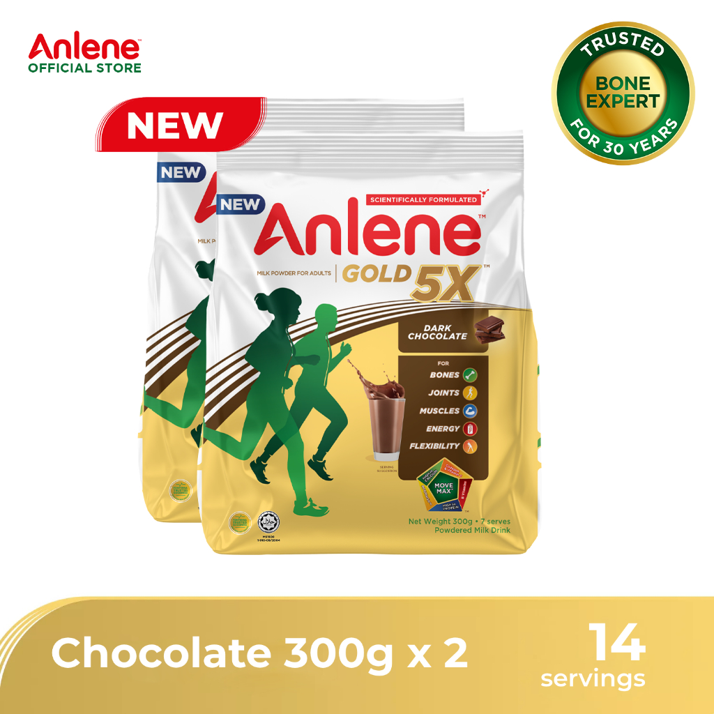 Anlene Gold Adult 5X Milk Powder Chocolate 300G x2 | Shopee Philippines