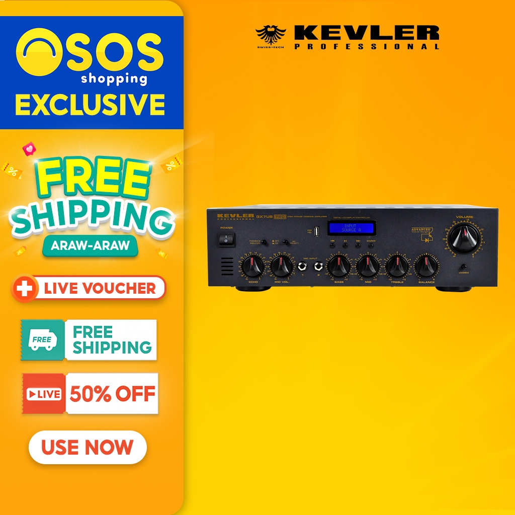 Kevler GX7 PRO High Power Videoke Amplifier 800W x 2 Mic Echo GX-7 ...