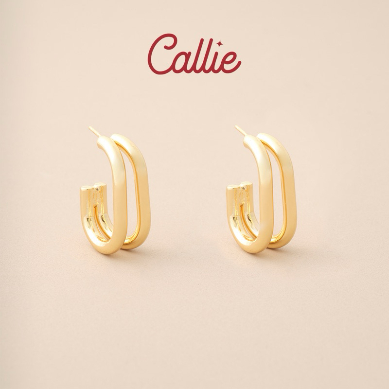 Callie 14k Gold Plated Kamille Double Hoop Earrings Shop Callie ...