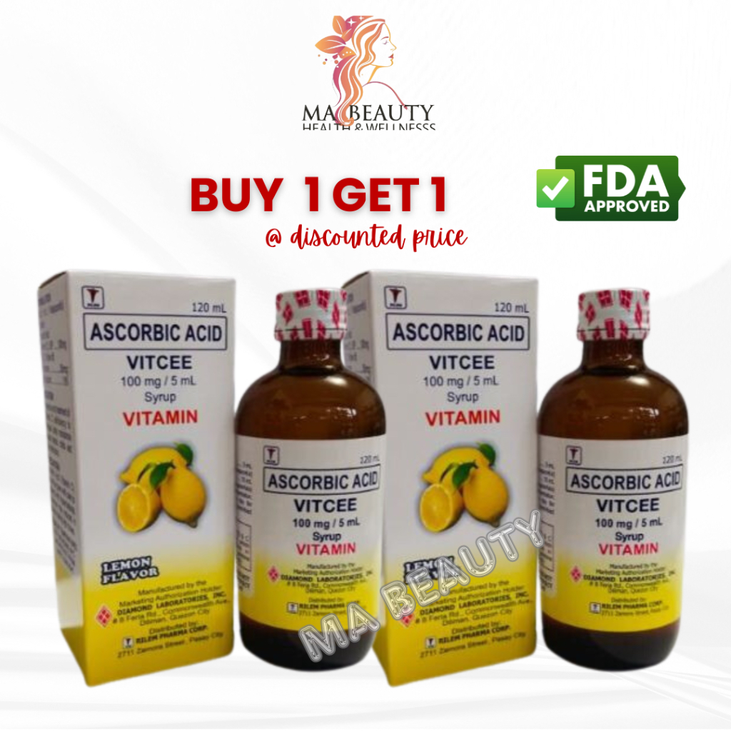 ASCORBIC ACID VITCEE SYRUP 120ML 2 bottles | Shopee Philippines