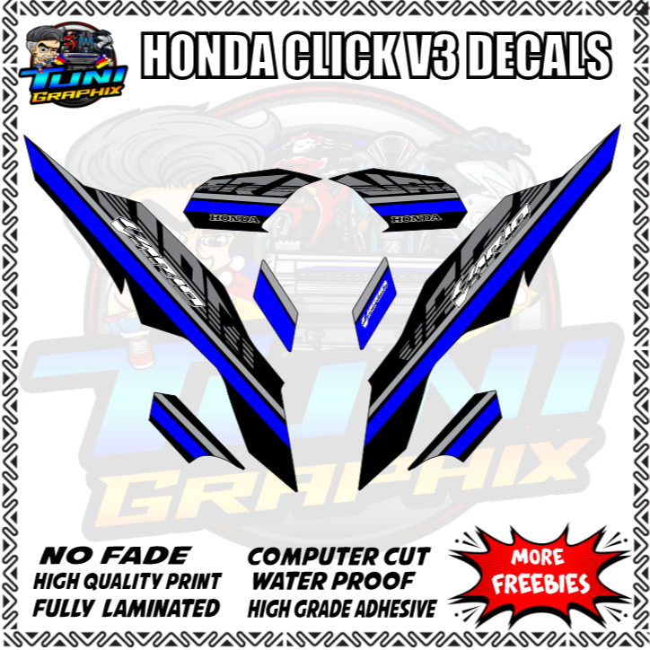 Honda Click V3 / V4 New Vario Line 2025 Decals (Black Series) | Shopee ...