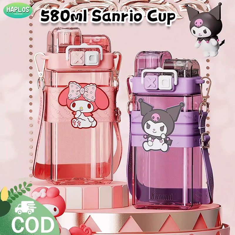 580ml Sanrio 2 in 1 tumbler BPA-free Safety material Kuromi Cinamonroll Melody water bottle for ...