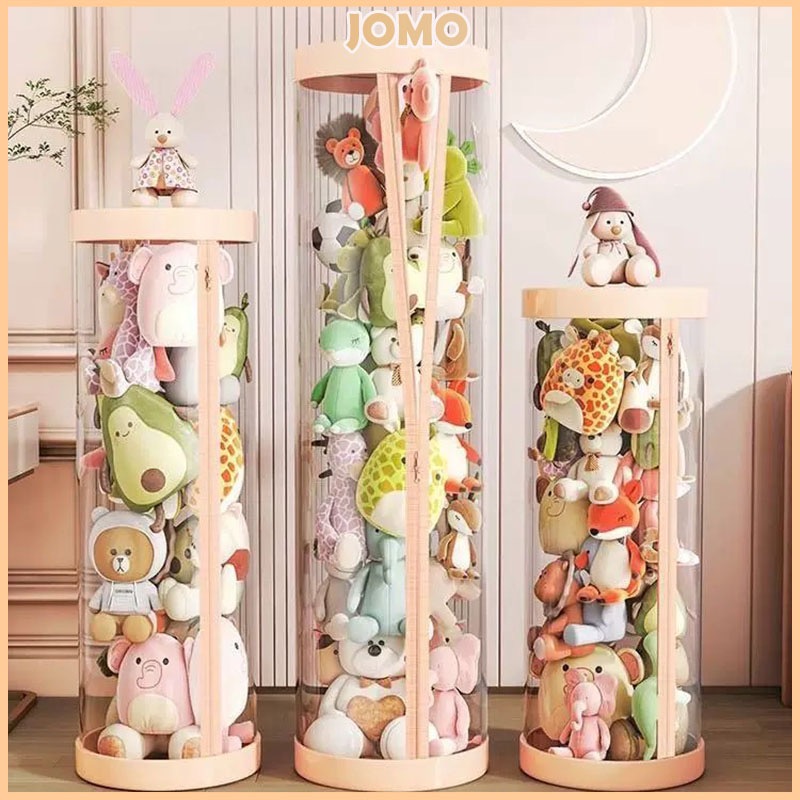 Stuffed Toy Organizer Toy Storage Doll Storage Bucket Box Transparent ...