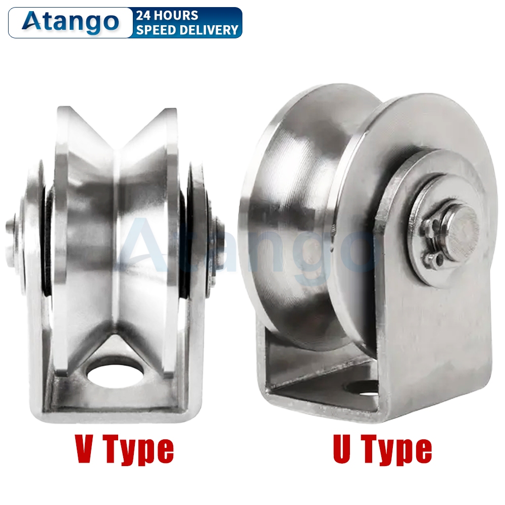 V U Type Pulley 304 Stainless Steel Sliding Gate Roller Wheel Bearing ...