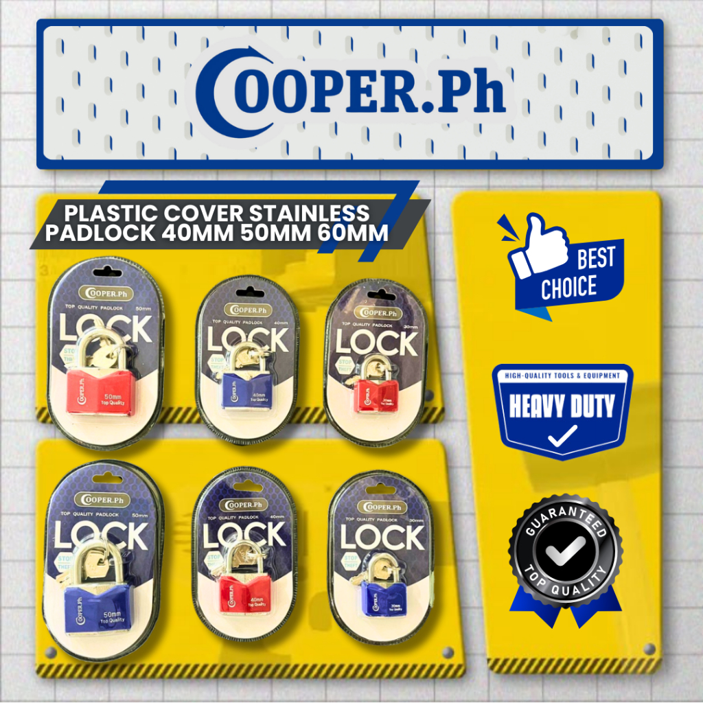 Cooper.ph CP-BJ-30,40,50 Plastic cover stainless padlock 40mm 50mm 60mm ...