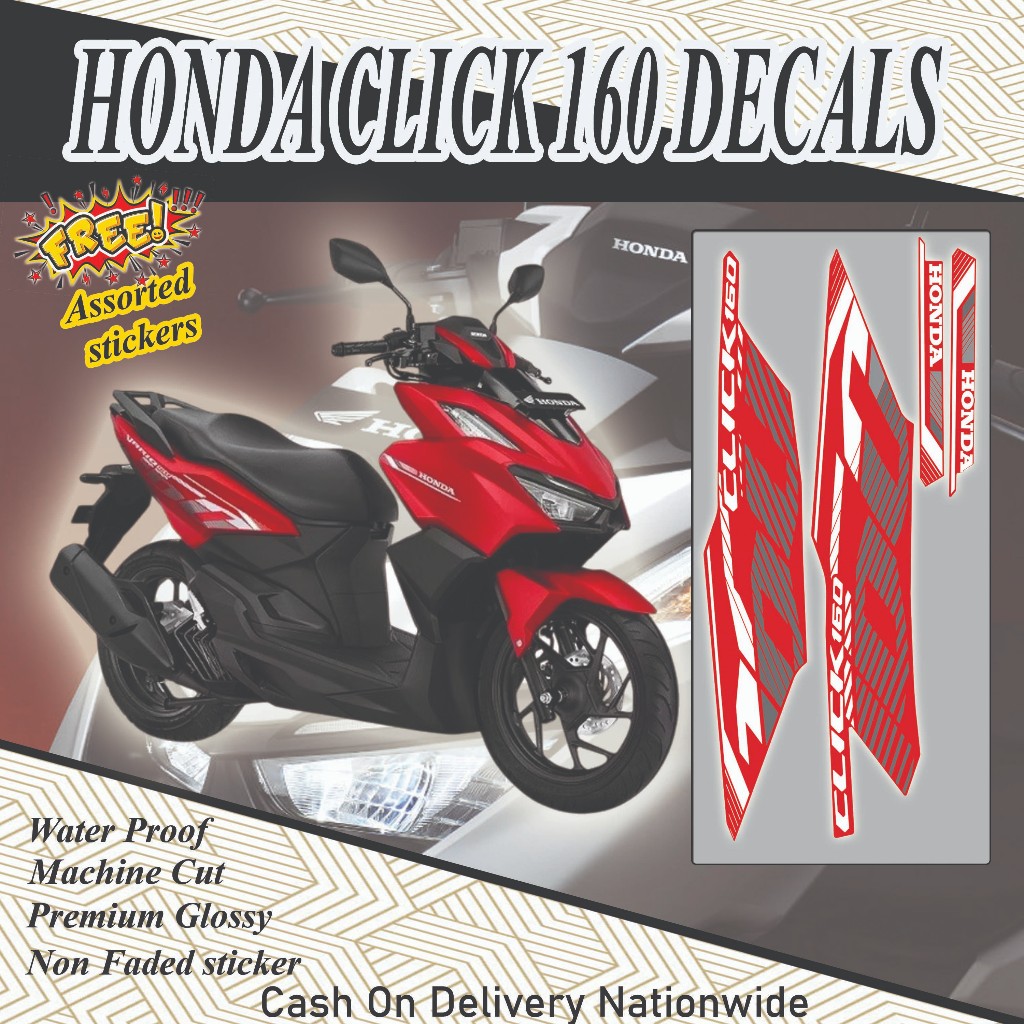 Honda Click 160 stock Decals Click 160 Accessories Decals | Shopee ...