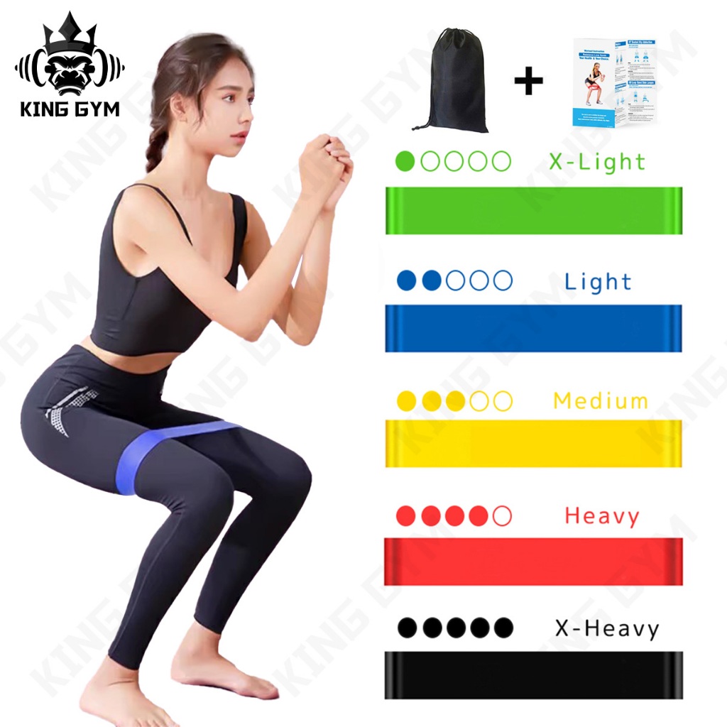 King Gym Resistance Band Yoga Pilates Elastic Rubber Band Exercise ...