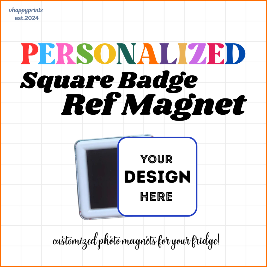 PERSONALIZED SQUARE BADGE REF MAGNET | Shopee Philippines