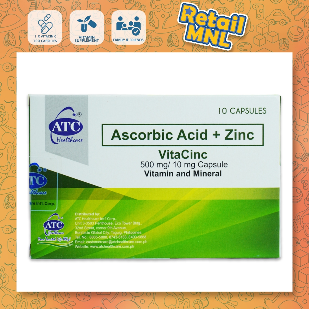 Retailmnl Vitacinc - Box of 10 Tablets | Boosts Immunity with Vitamin C ...