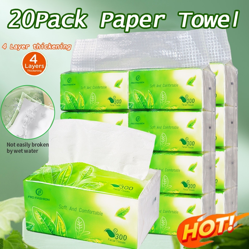 20 Packs Tissue Organic Green Tea Facial Tissue 4 Ply Car Toilet Paper ...