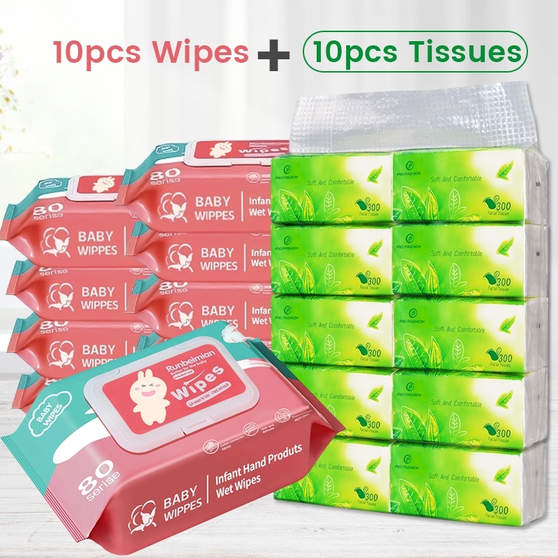 Unscented 10 packs Bella Wipes 80 sheets per pack Hand/mouth Wipes and ...