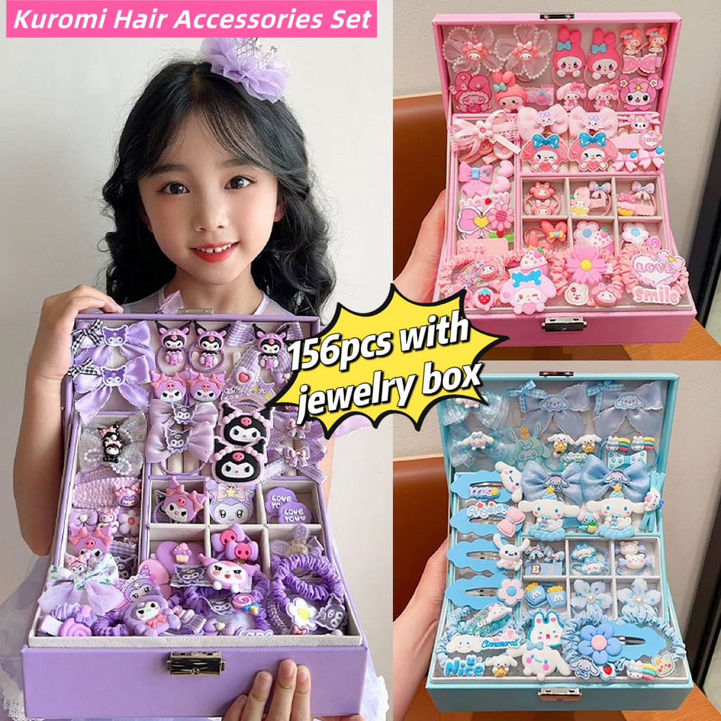 Sanrio Hair Ties Anime Hair Ring Ornaments Cinnamoroll My Melody Kuromi ...
