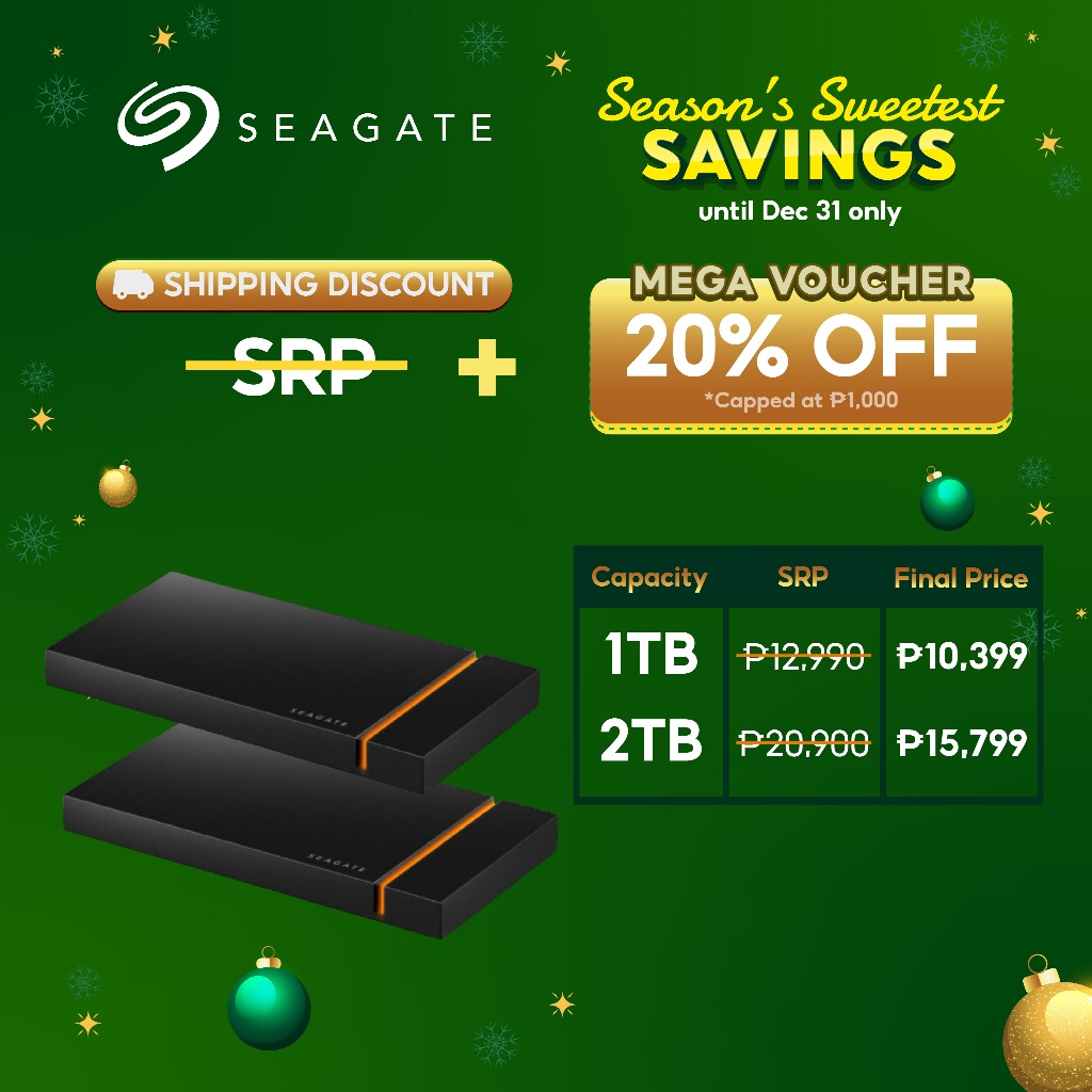 Seagate FireCuda 1TB/2TB Portable USB-C NVMe Gaming External SSD Solid ...