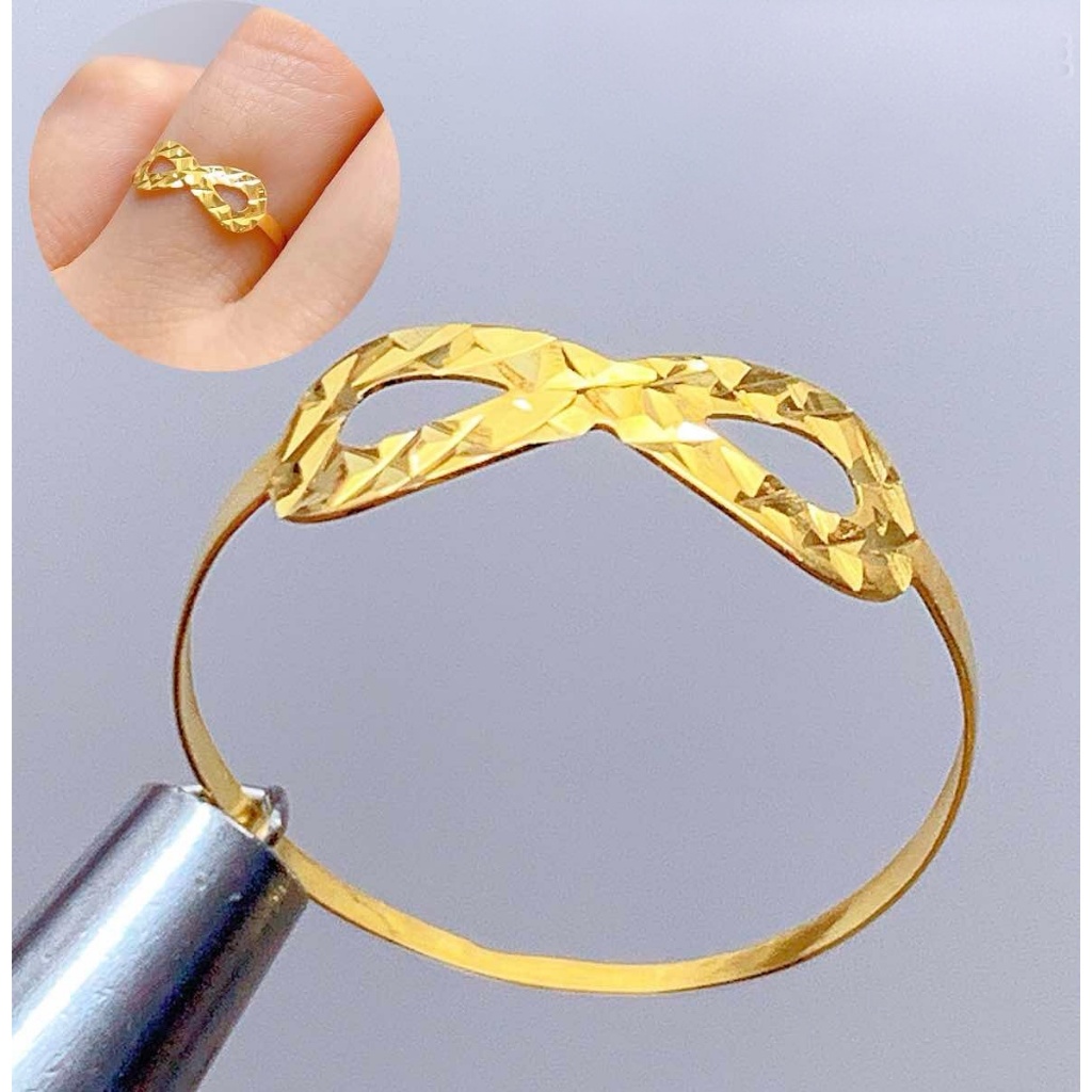 ♥ COD ♥️ PAWNABLE 18k Saudi Gold Infinity Diacut Ring (Manipis ...