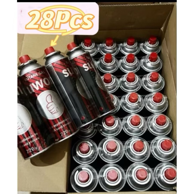 SUWON Safe Butane Gas for Gas stove 220g x 28 pcs/4pcs Korea Gas Tank ...