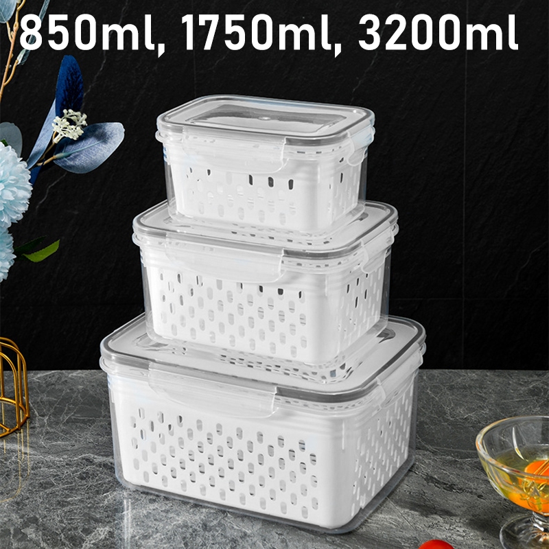 Dailyhome Food Storage Container 3 Piece Set Airtight Fresh Container ...