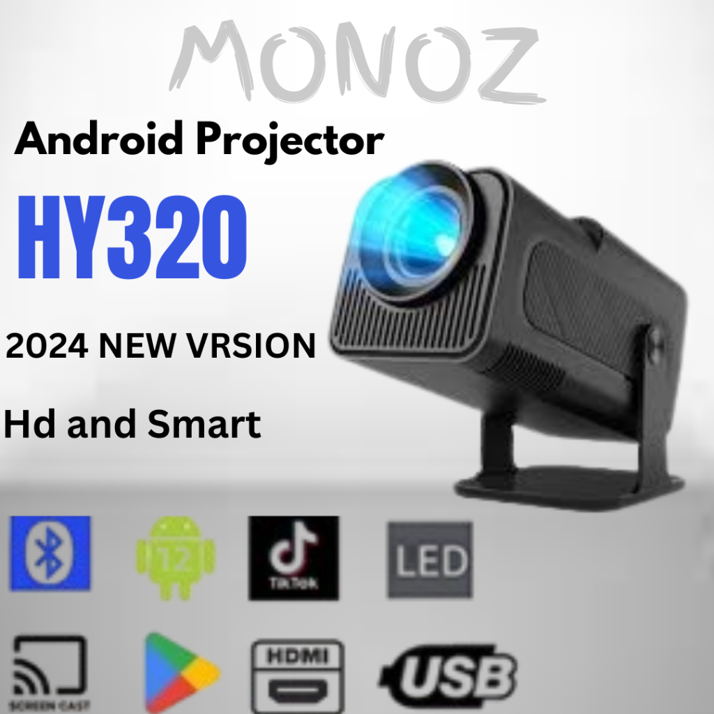 Monoz HY320 Mini Projector Android 11 Smart Projector WiFi 6 Bluetooth ...