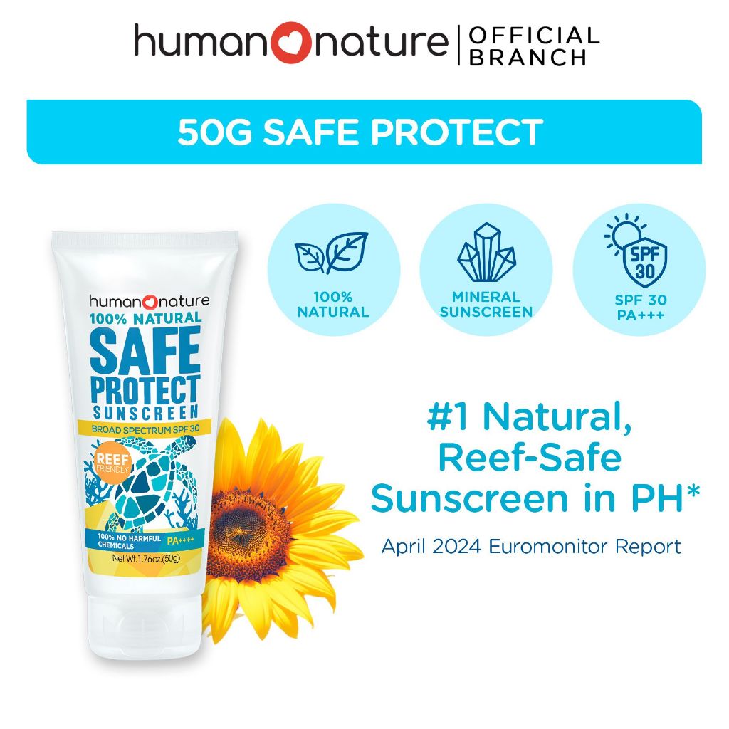 Human Nature SafeProtect SPF 30 PA++++ Mineral Sunscreen 50g (No ...