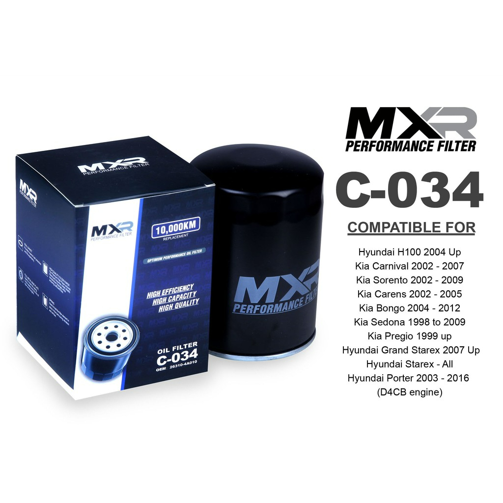 C-034 MXR OIL FILTER FOR Hyundai H100 Kia Carnival Kia Sorento Kia ...