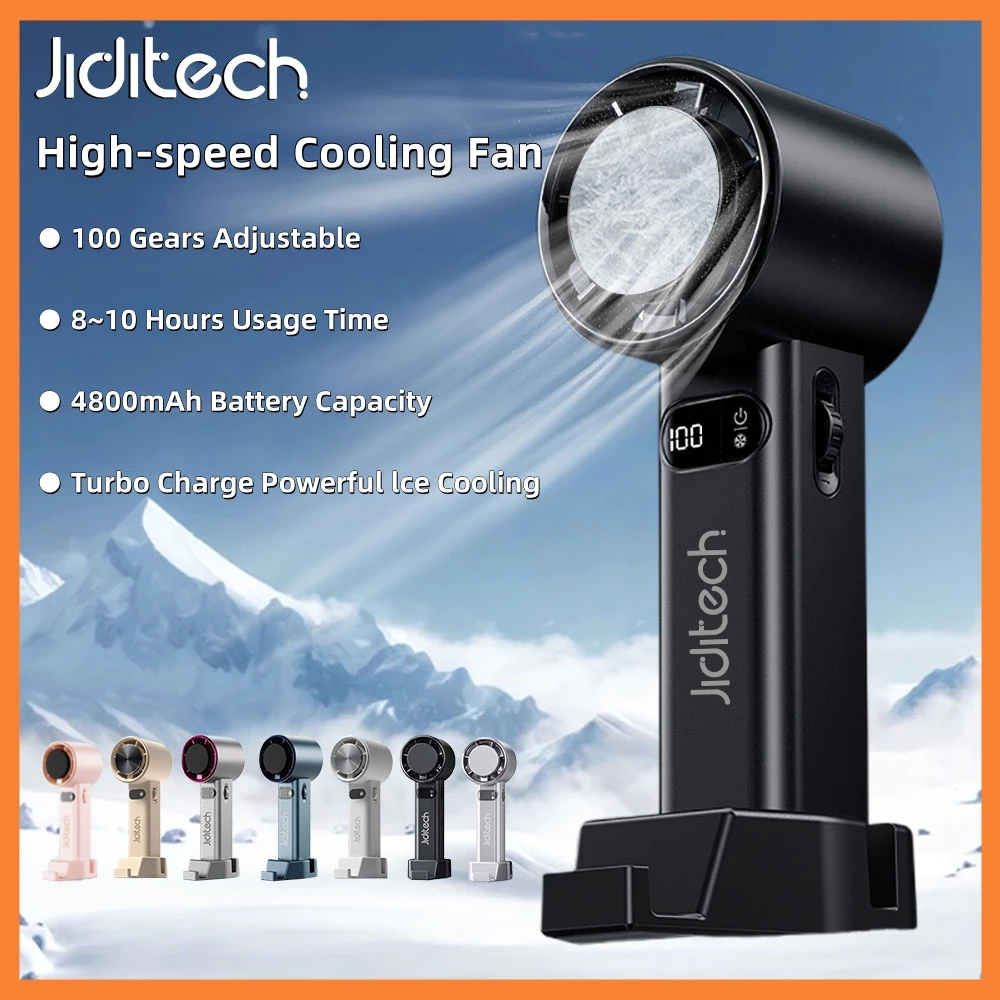 Jiditech High Speed Handheld Fan Cooling Fan 100 Gear Speed Adjustable ...