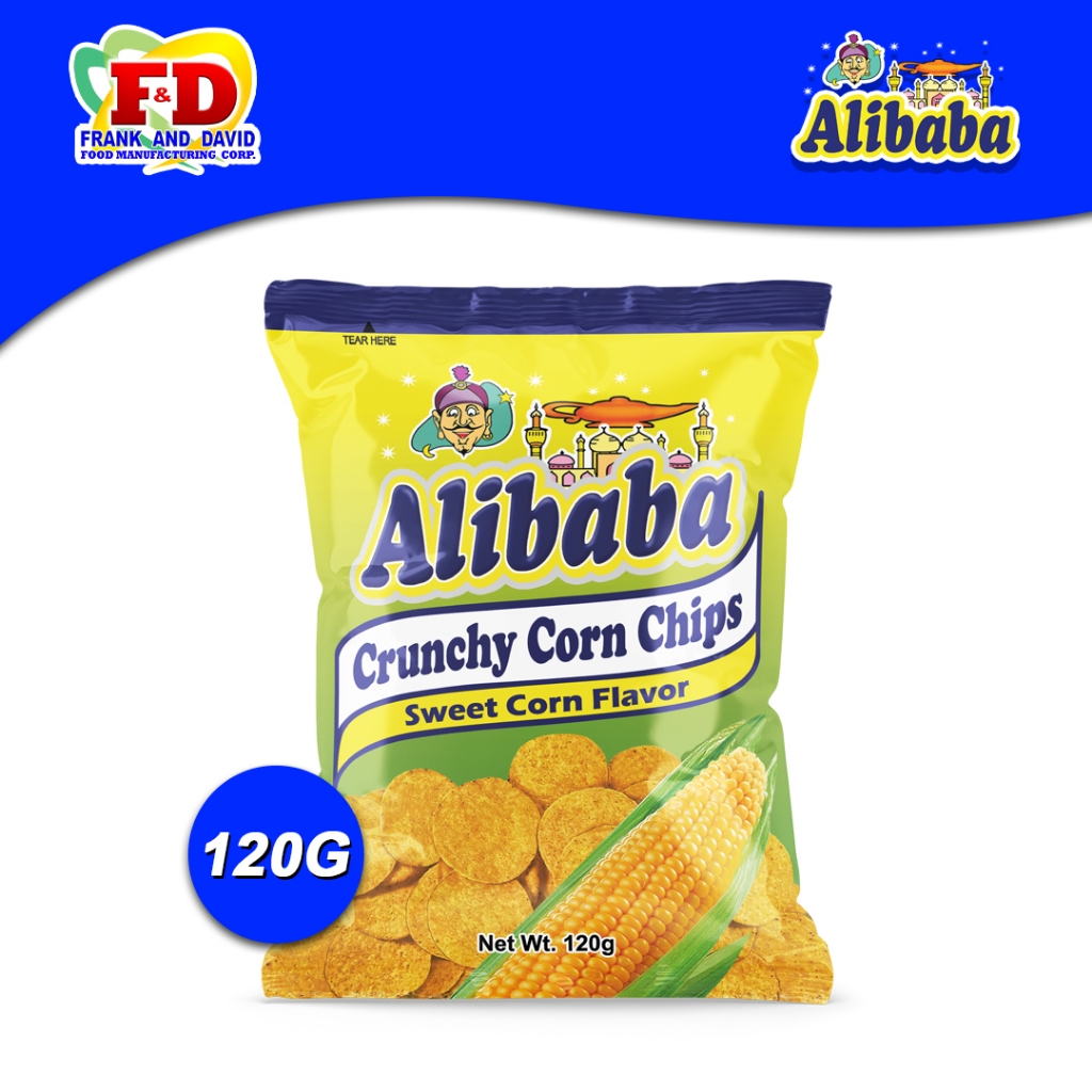 Alibaba Crunchy Corn Chips - Sweetcorn Flavor 120 grams | Shopee ...