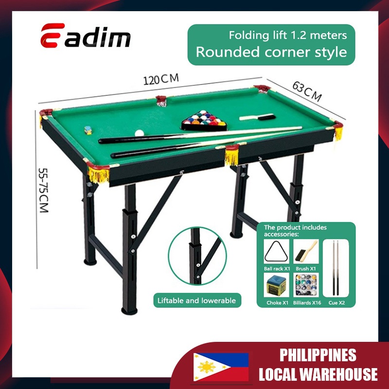 120 CM Adjustable Metal Leg Large Billiard Table For Kids Aldult Fun ...