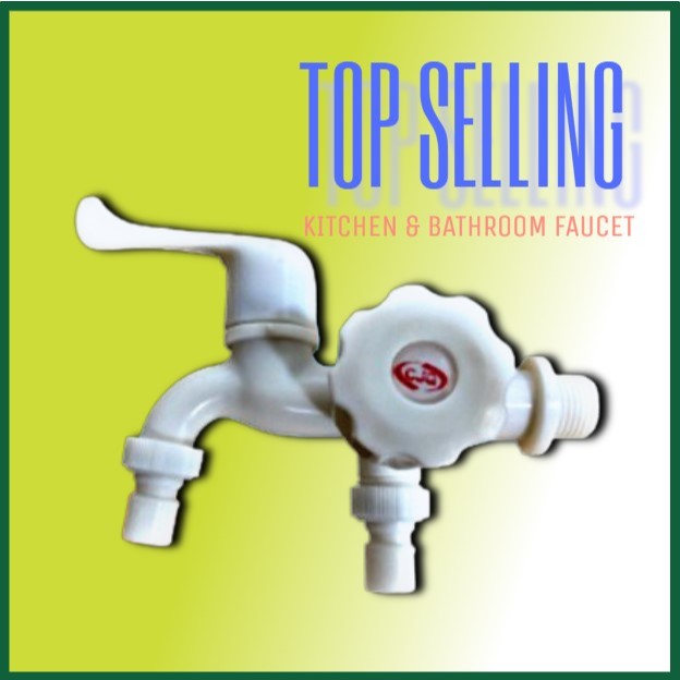 Top Selling 2Way PVC Double Faucet Kitchen Sink Bathroom Washing ...