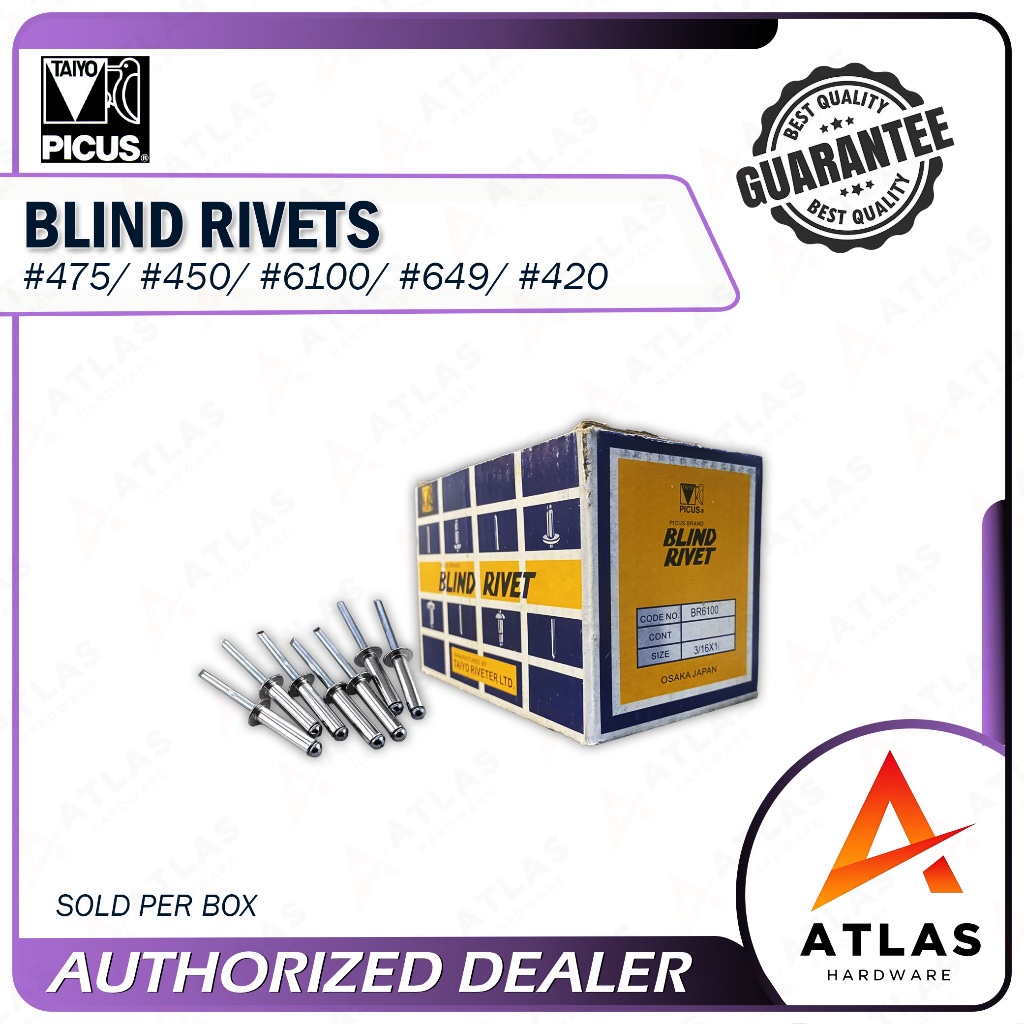 Picus Blind Rivets #475 | #450 | #6100 | #649 | #420 SOLD PER BOX ...
