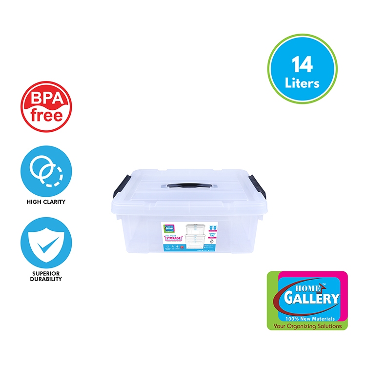 Home Gallery Storage Box w/ Handle Capacity: 14L, 20L, 35L, 45L, 63L, 85L Durable Stackable BPA ...