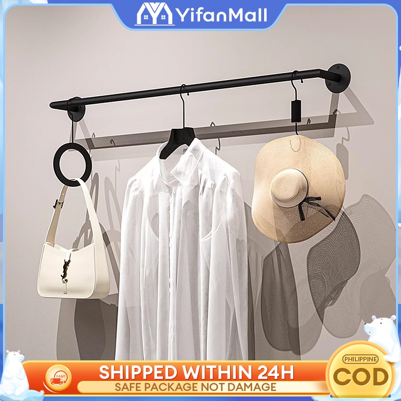 Wall-mounted Metal Clothes Rack Wall Hanger Clothing Store Display Rack ...