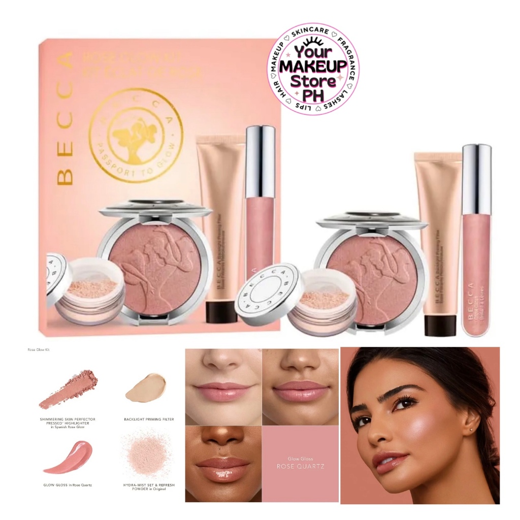 BECCA COSMETICS BECCA Rose Glow Kit ($90 Value) HIGHLIGHTER/PRIMER ...