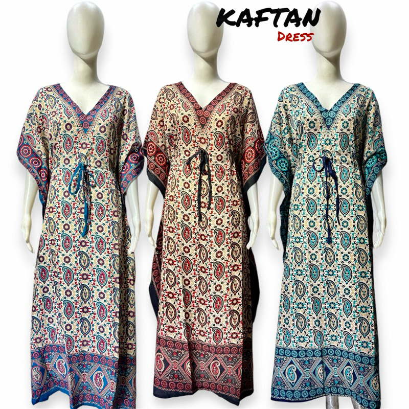 Kaftan maxi dress long kaftan daster plus size fit to L-3XL | Shopee ...