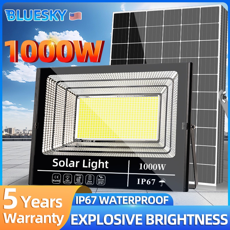 BLUESKY Solar Light 1000 Watts Original 500W LED Outdoor Flood light ...
