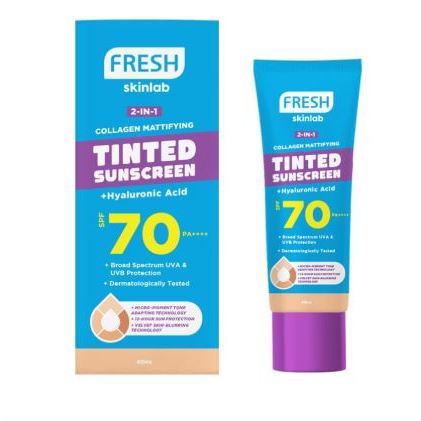 Fresh Skinlab Collagen Mattifying Tinted Sunscreen SPF70 40ml | Shopee ...
