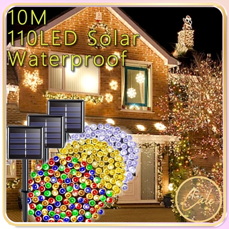 Solar Lights Outdoor Waterproof 10M 100Led Led Light Fairy Lights Party ...