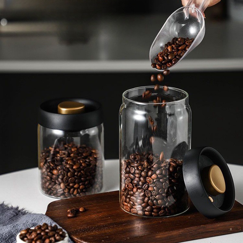 Moisture-proof Coffee Jar Vacuum Pump Sealed Airtight Glass Food Fresh ...