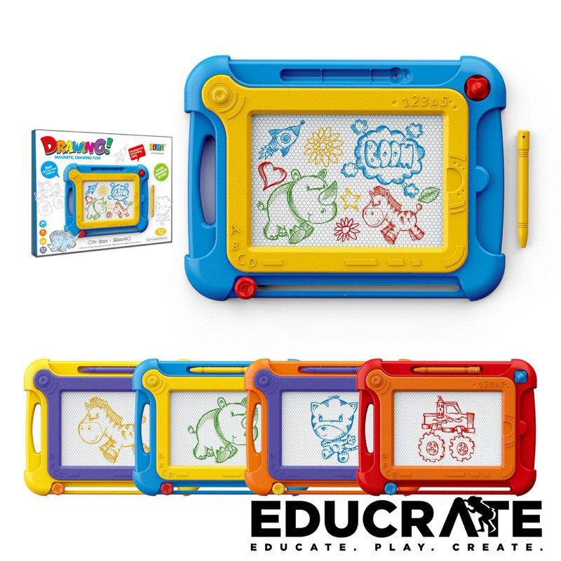 educratePH Mini Magnetic Drawing Board RANDOM COLOR draw doodle travel ...