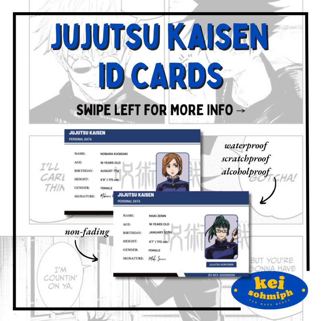 Jujutsu Kaisen Anime ID Cards Profile Cards | Shopee Philippines