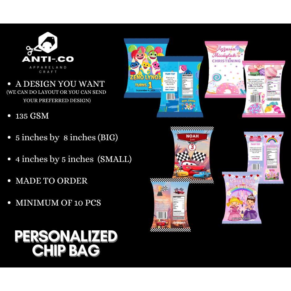 Personalized Chip Bag ( For all occasion any simple design) | Shopee ...