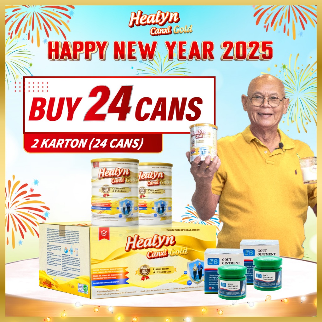 [BOX OF 24 CANS] Healyn Canxi Gold 400g - Milk for osteoporosis and ...