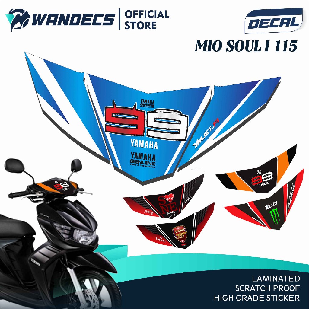 Yamaha Mio Soul i 115 Decals , Head Cover Sticker for msi 115 Design ...