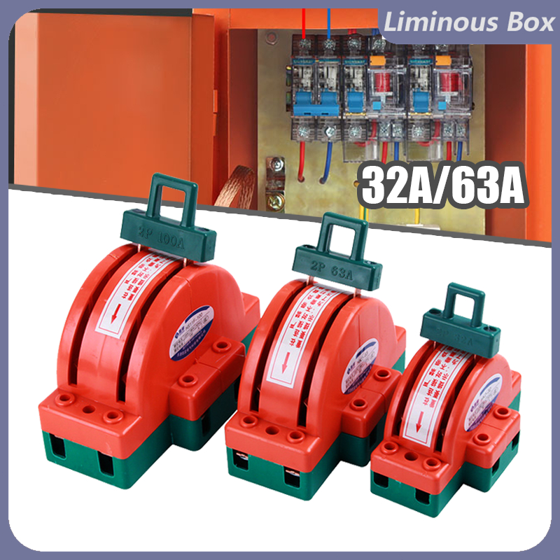 32A/63A Two Pole Double Throw Disconnect Switch Changeover Knife Switch DPDT Knife Switch ...