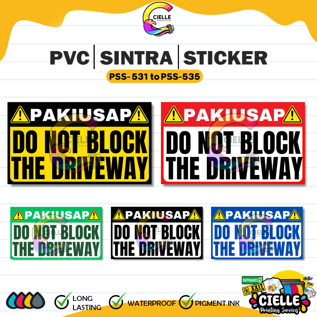 PVC │ SINTRA │ STICKER SIGNAGES (PSS-531 to PSS-535) - PAKIUSAP DO NOT ...