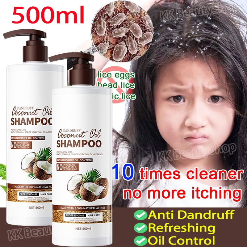 Anti Dandruff Shampoo Coconut Oil Refreshing Oil Control Anti-itching Anti Hair Loss | Shopee ...