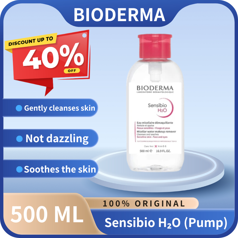 Bioderma Sensibio H2O Make-Up Removing Micelle Solution Sensitive Skin 500ml Pump (EXP: 02/2027 ...