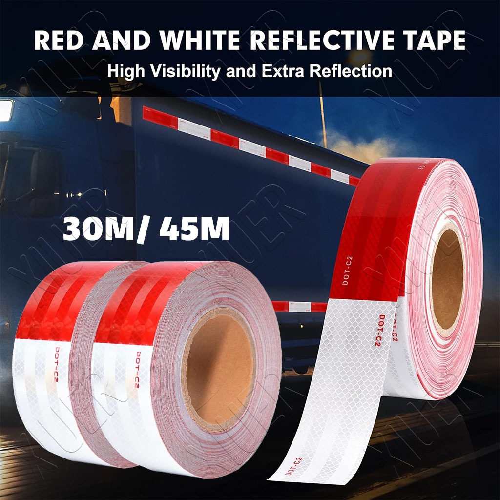 30/45M Trailer Reflective Tape Outdoor Reflector Tape Waterproof White ...
