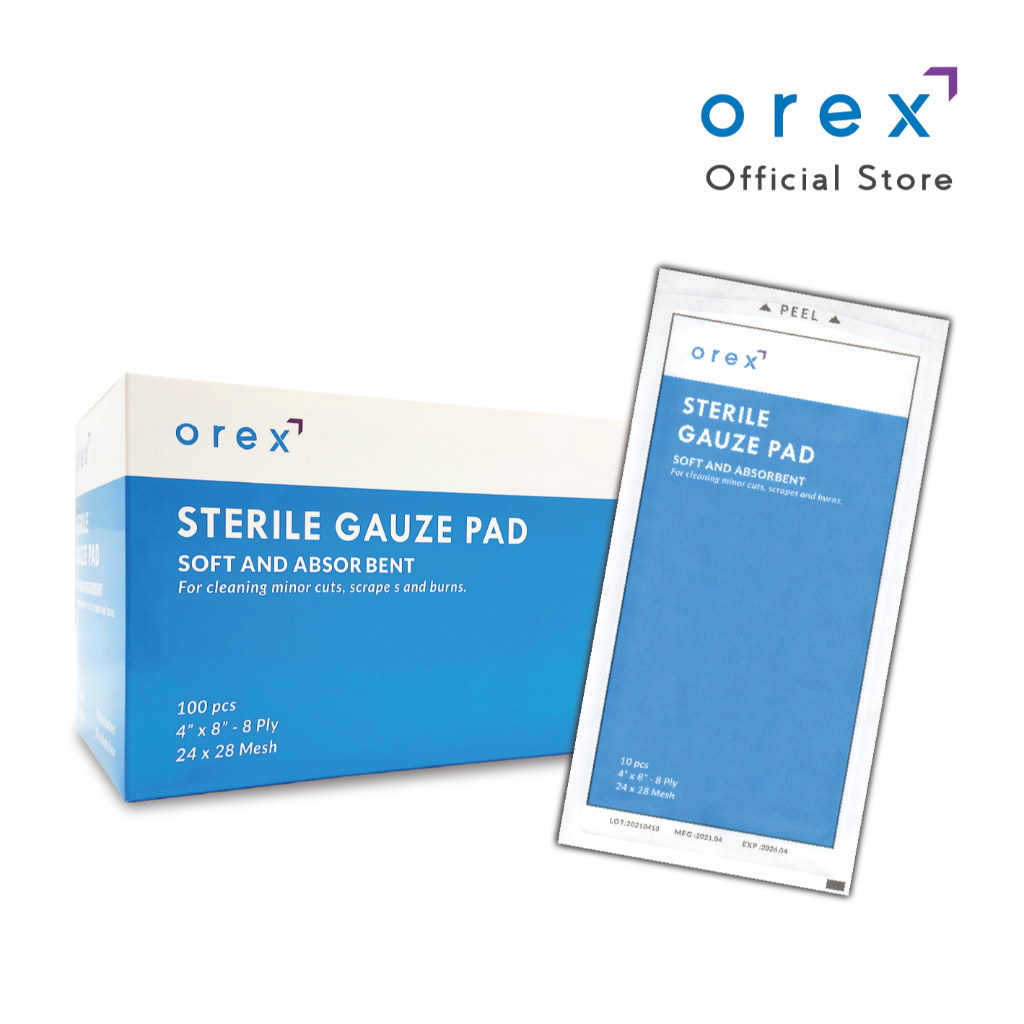 OREX Sterile Gauze Pad / Gauze Swab / Gauze Sponge - 4x8 - 1 box (100 pcs) | Shopee Philippines