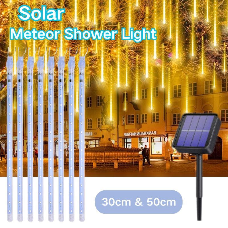 Meteor Shower Solar Led Rain Lights Outdoor Hanging Waterproof ...