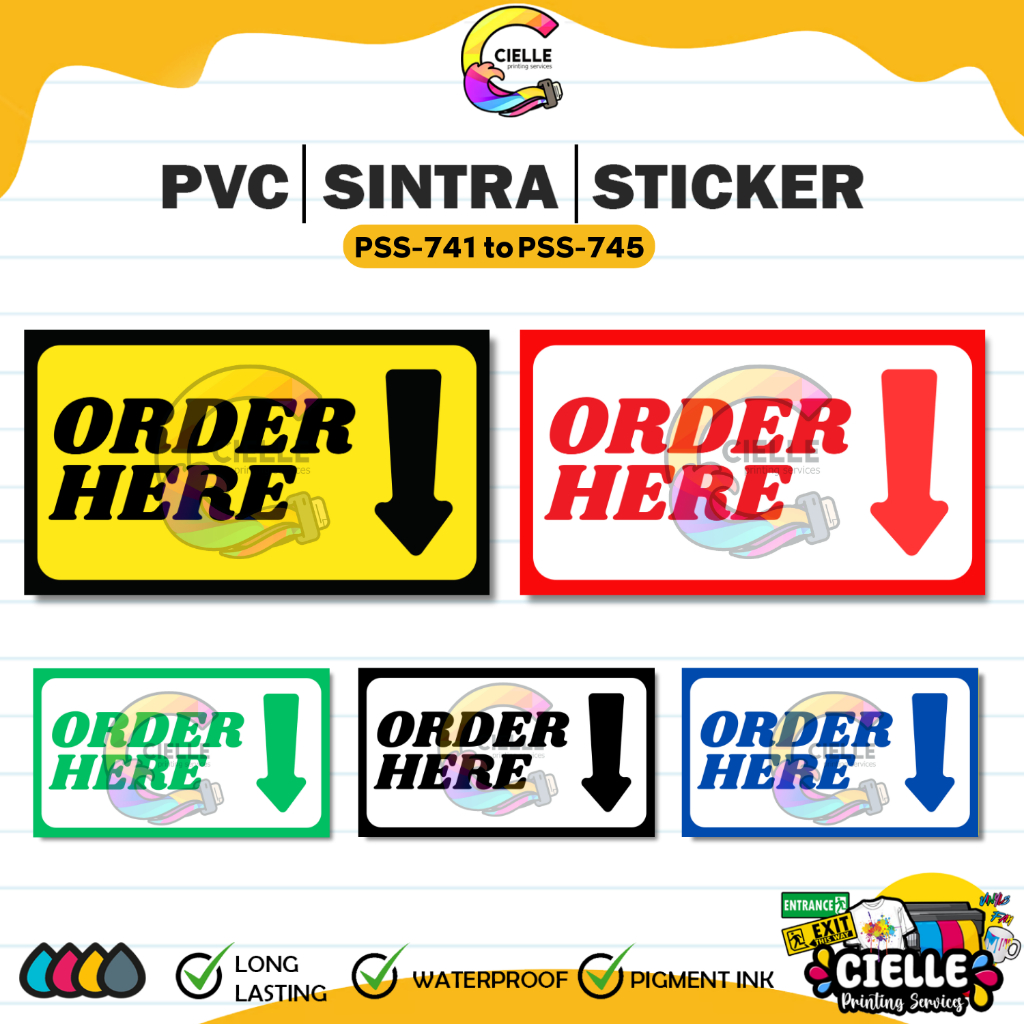 PVC │ SINTRA │ STICKER SIGNAGES (PSS-741 to PSS-745) - ORDER HERE ...